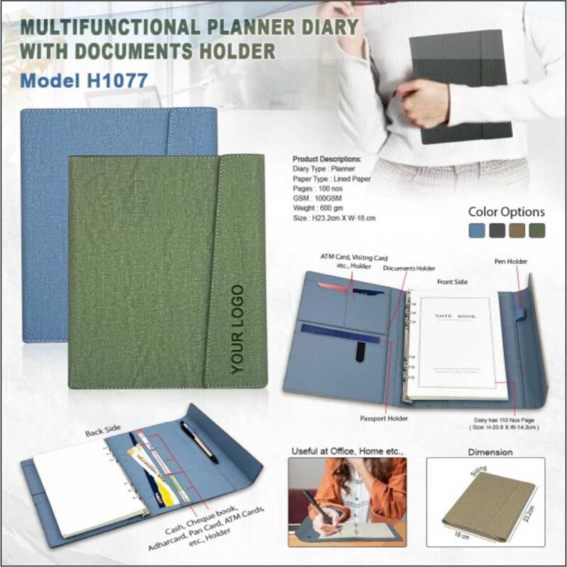 Multi Functional Planner Diary With Documents Holder – Newgenn India