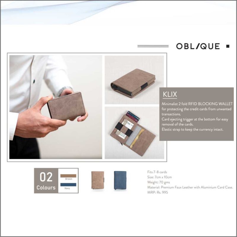 Oblique Klix RFID Blocking Wallet – Newgenn India